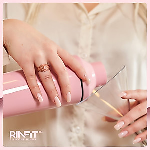 Rinfit Silicone Rings for Women - Womens Wedding Rings - Silicone Wedding Bands - Oval Rubber Ring - Patented Design - Dark Silver Ring, Size 10