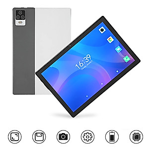 10.1 Inch Business Tablet for Android 12.0, 12GB 256GB IPS Octa Core, 5G WiFi Dual Cameras 4G LTE Calling Cellphone Tablet, for Learning, Working, US Plug (Silver)