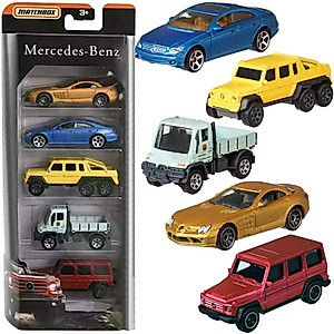 Matchbox Die-Cast Vehicle 5 Pack - Inspired by Mercedes-Benz ~ 5 Classic Styles and Colors