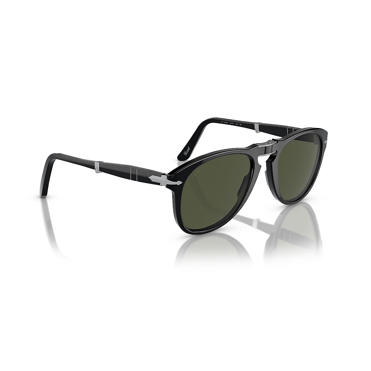 Persol PO0714-95/31 sunglasses FOLDING BLACK w/GREEN 54mm