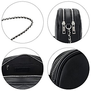 MAXWISE Quilted Crossbody Bags Crossbody Purse Small Crossbody Shoulder Bag with Chain Strap Side Purse for Women