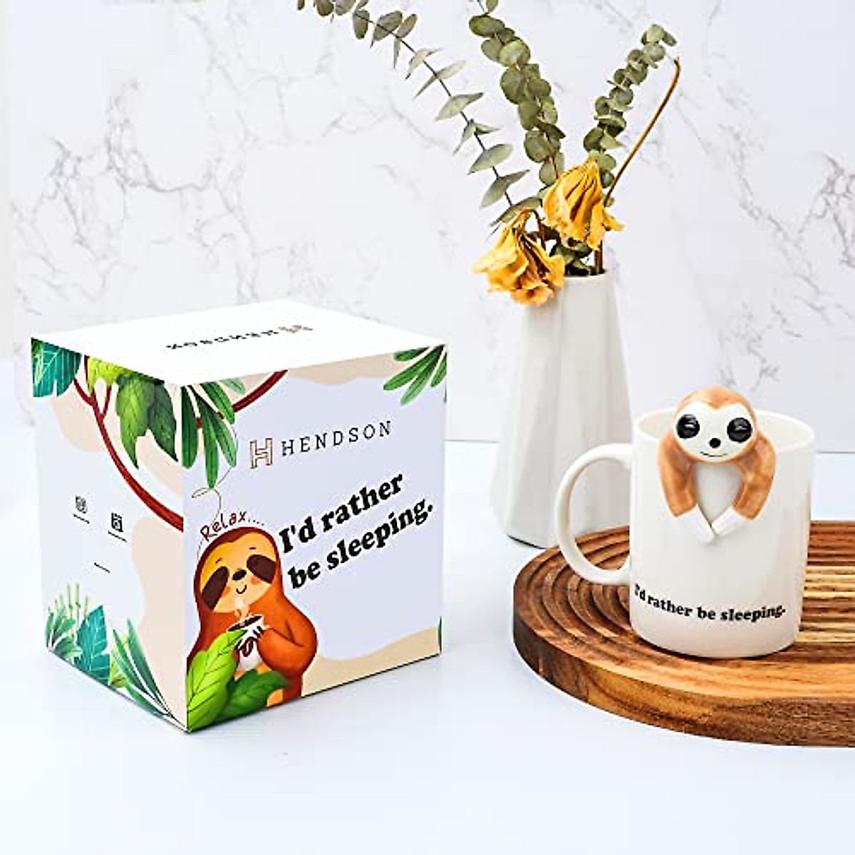 Funny Sloth Coffee Mugs Gift for Women - Unique Cute Sloth Gifts for Women, Men - Birthday Gift for Friends, Coworkers, Aunt, Sister, Mom - I'd Rather Be Sleeping - Sarcastic Novelty Gag Office Gift