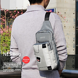 AKNES Crossbody Casual Sling Bag for Men/Women, Chest Multipurpose Shoulder Backpack Lightweight Small Fanny Pack, Daypack for Hiking and Travel Grey