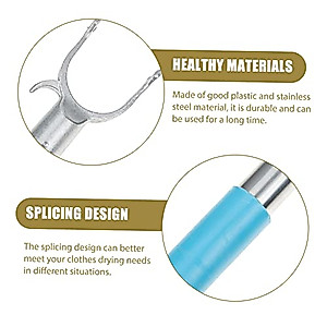 Outanaya Stitching Clothes Rail Retractable Clothes Line Outdoors Home Goods Adjustable Clothes Rack Clothes Drying Rod Clothes Hook Pole Reach Garment Sticks Clothes Drying Supplies Major