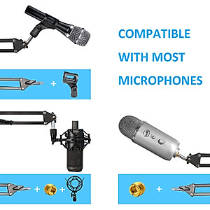Microphone Boom Arm Stand - Heavy Duty Mic Stand for Microphones, Swivel Mount Compatible with Shock Mounts by YOUSHARES