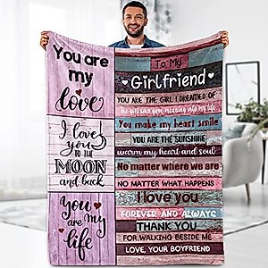 Aimego Gifts for Girlfriend, Anniversary Day Gift for Her, Girlfriend Birthday I Love You Romantic Gifts Ideas for Her, Girlfriend Gifts from Boyfriend on to Girlfriend Blanket for Bed Couch