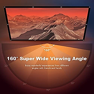 Projector Screen 100 inch, COI Outdoor Movie Screen 16:9 Foldable and Anti-Crease，Portable Projector Screen for Home Theater Outdoor Indoor Support Double Sided Projection