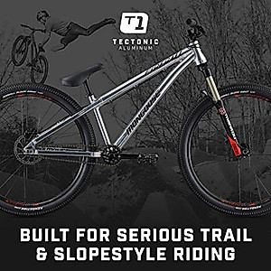 Mongoose Fireball Dirt Jump Mountain Bike, 26-Inch Wheels, Mechanical Disc Brakes, Chrome