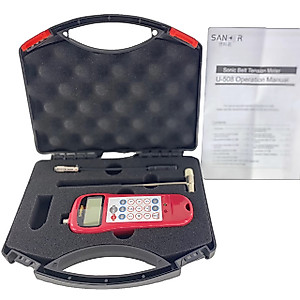 QIUSUO Sonic Belt Tensioner Tension Meter for Belt with Frequency Range 10Hz to 5000Hz and Tension Range 0.01 to 99900N Data Storage Function Automatic Sensitivity Calibration