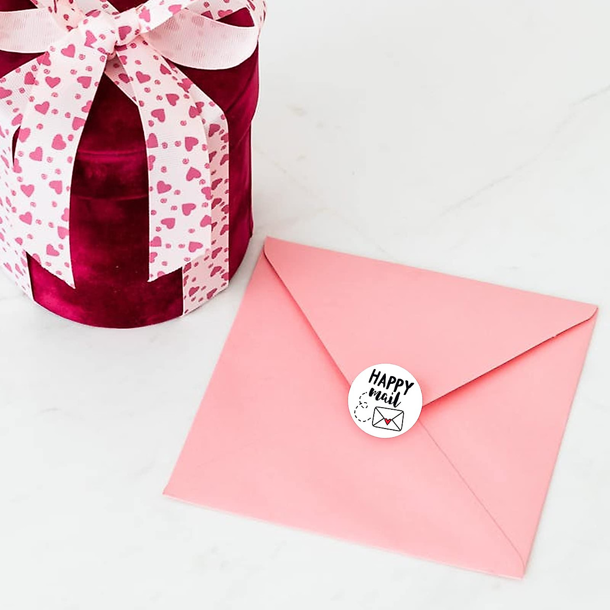 Happy Mail Labels 1 Inch Round 500 Stickers Envelop Seals for Small Business Shipping Packaging Sticker