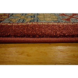 Unique Loom Sahand Collection Traditional Geometric Classic Red Area Rug (7' 0 x 10' 0)