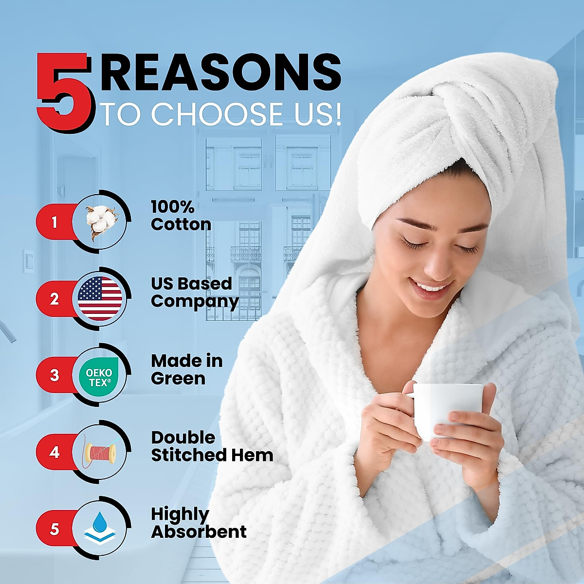 Infinitee Xclusives 100% Cotton Luxury Bath Towels Set of 2 (27x54 Inches), Soft, Absorbent, Quick Dry, Perfect Towels for Bathroom, Gym, Spa & Hotel |Brilliant White|