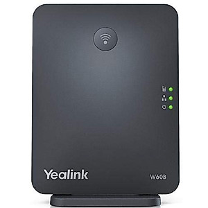 Yealink W60P Cordless DECT IP Phone and Base Station, 2.4-Inch Color Display. 10/100 Ethernet, 802.3af PoE, Power Adapter Included