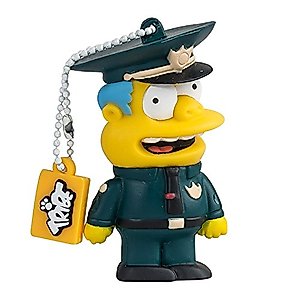 Tribe FD003413 The Simpsons Springfield Pendrive Figure 8 GB Funny USB Flash Drive 2.0 Memory Stick Data Storage, Keyholder Key Ring, Chief Wiggum, Blue