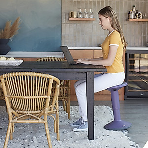 ECR4Kids SitWell Wobble Stool, Adjustable Height, Active Seating, Eggplant