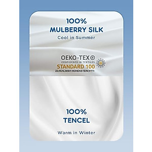 Mulberry Silk Pillowcase for Hair and Skin, SGMSILK 22 Momme Natural 6A Silk Pillow Case with Zipper Soft Texture, Single Sided Washable Pure Silk Pillow Cover(White, Standard 20"x26")