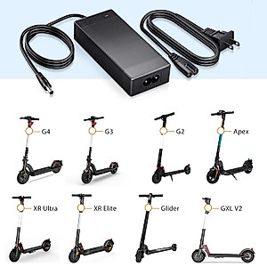 SoulBay 42V Electric Scooter Charger for Hover-1 Gotrax Scooters 36V Lithium Battery Bike E-Bike, AC 100-240V to DC 42V 2A Battery Charger Replacement, 1 Prong 5.5mm Round Tip