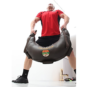 Bulgarian Bag - Genuine Leather (44 lb.) (Fitness, Wrestling, Judo, Grappling, Functional Training, MMA, Sandbag), Brown,X-Large, B01IABC8U0