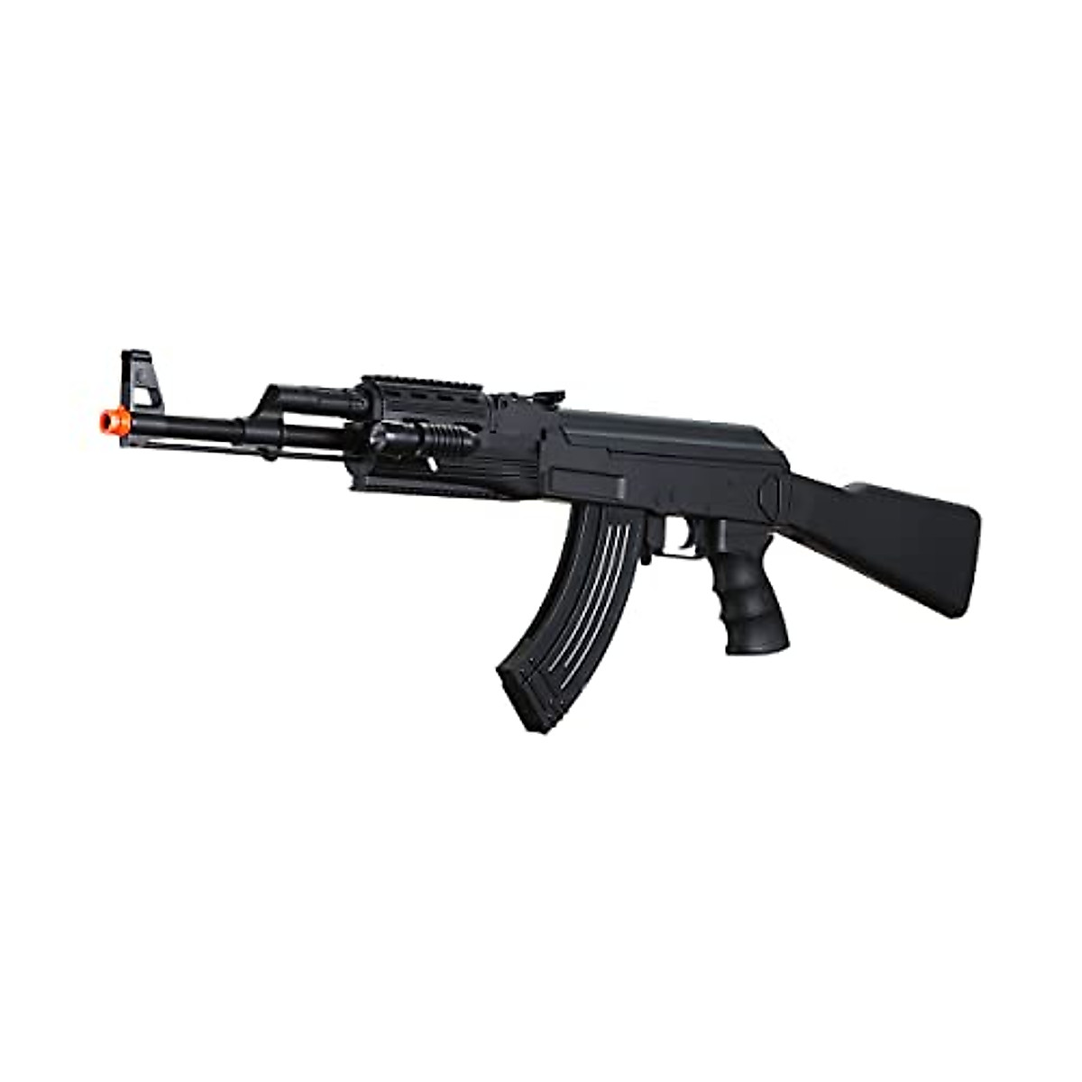 300 FPS Airsoft Tactical AK-47 Spring Airsoft Rifle w/Flashlight, Front Rail System, 300 Round Magazine, and Durable ABS Polymer Construction - Perfect for Precision Shooting and Film Makin