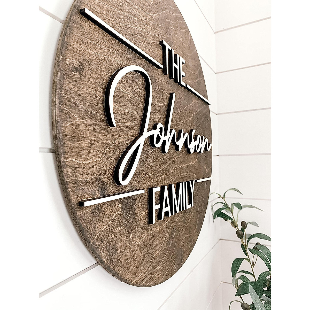 Personalized Round Family Wall Sign, Personalized 3D Wood Sign, Farmhouse Style Family Wall Sign, Personal Wall Decoration, 3D Wall Decor