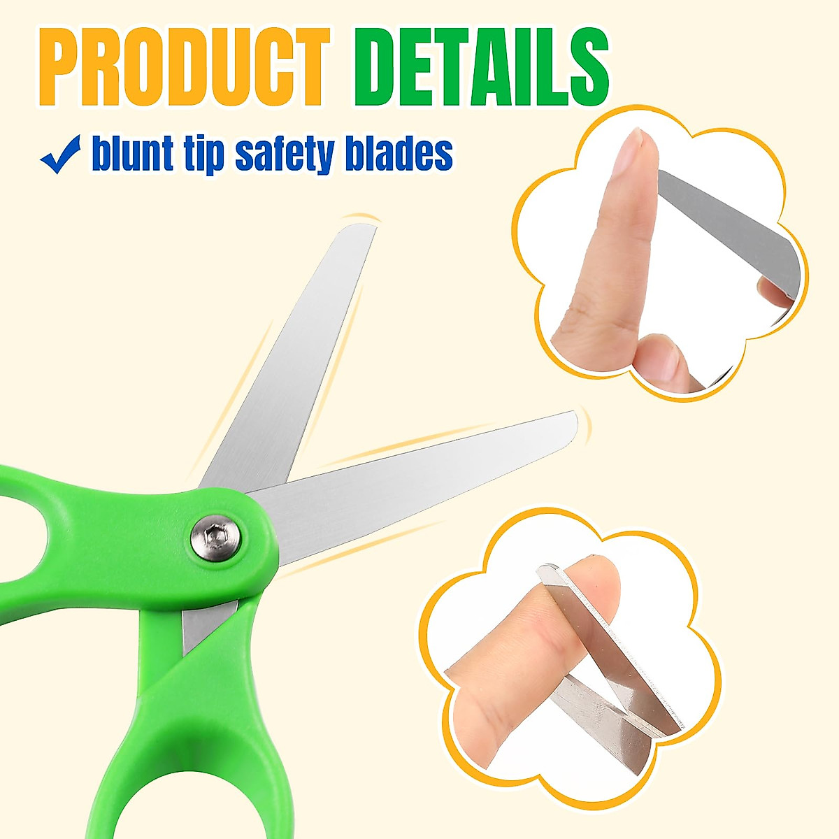 12 Packs Kids Scissors, Scissors for School, Safety Scissors, Blunt Tip Scissors, 5 Inch School Student Blunt Tip Kids Craft Scissors, Safety Comfort Grip for Children Cutting Paper