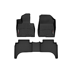 WeatherTech Custom Fit FloorLiners for Hyundai Santa Cruz - 1st & 2nd Row (441678-1-4), Black