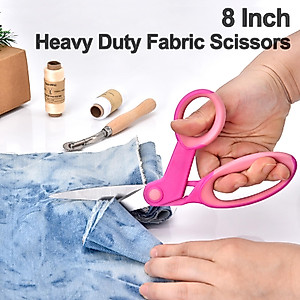 Zicolu Premium Sewing Scissors Bundle, 8" Heavy Duty Fabric Scissors, 5" Detail Embroidery Scissors, 4" Small Selvedge Scissors, 5" Thread Snips, Tailoring, Dressmaking, Quilting, Arts&Craft Supplies