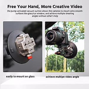 MOSHUSO Foyomont SC45 4.5" Suction Cup Mount Camera Car Mount for Video Shooting On Car Body, Boats, Windows, or Any Smooth Surface Compatible with Action Cameras, DSLR Cameras (Titanium-4.5")