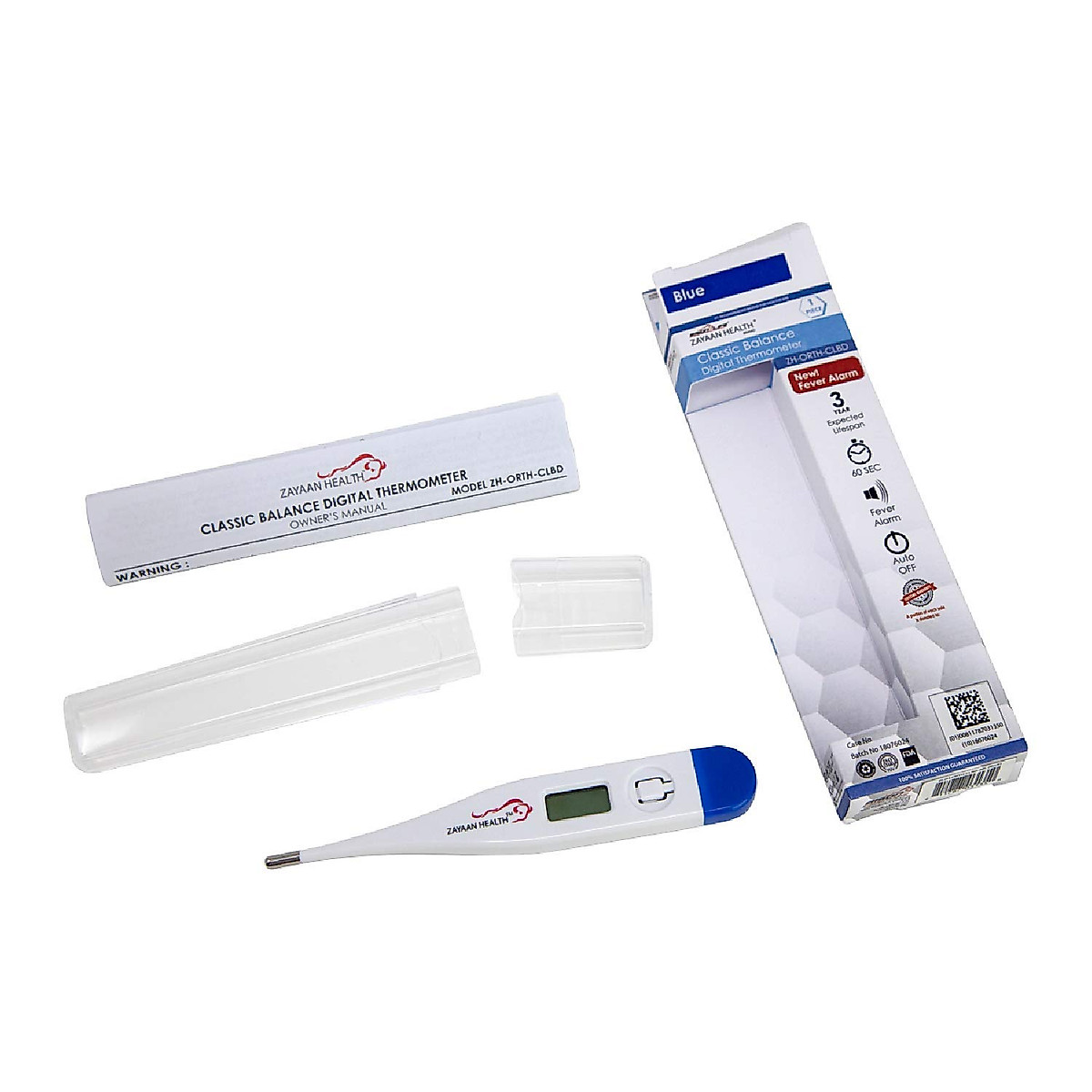 ZAYAAN HEALTH Classic Balance Digital Thermometer High Accuracy Fast Response Rigid Sensor Tip, Blue