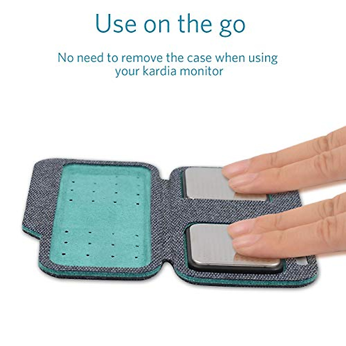 Carrying case for Kardia Mobile EKG Monitor - Travel Kardia Case Fits in Pocket, Features Magnetic Closure to Keep Kardia Device Safe On The Go, NOT Fit KardiaMobile 6L,Dark Blue