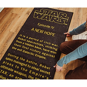 Star Wars: A New Hope Title Crawl Printed Area Rug | Indoor Floor Mat, Accent Rugs for Living Room and Bedroom, Home Decor for Kids Playroom | Lucasfilm Gifts and Collectibles | 26 x 77 Inches