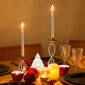 12 Pack 10 Inch Shiny White Dripless Taper Candles, 100% Soy, Non Toxic, for Home Decor, Wedding, Family Gathering, Music Festival, Restaurants, Yoga & Meditation