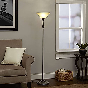 Aspen Creative Frosted 23098-01 Transitional Style Replacement Torchiere Glass Shade, 5-3/8" high x 15-5/8" Diameter