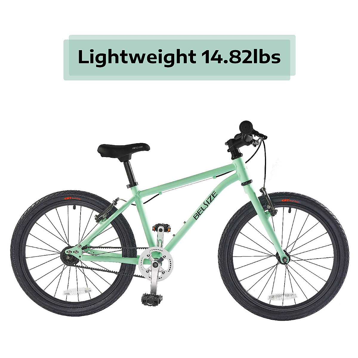 A11N SPORTS BELSIZE 20-Inch Belt-Drive Kid's Bike, Lightweight Aluminium Alloy Bicycle(only 14.82 lbs) for 7-10 Years Old