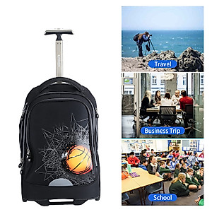 UNIKER Rolling Laptop Bag for 14 Inch Laptop,19 Inch Roller Bookbag for Girl Boy,Wheeled Computer Bag,Suitcase on Wheels,Trolley School Bag Grey,Schoolbag with Wheels