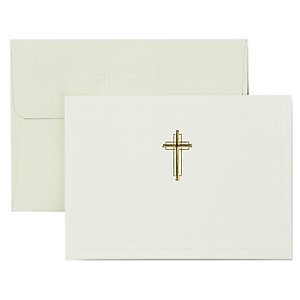 Hallmark Religious Blank Cards, Gold Cross (20 Cards with Envelopes)