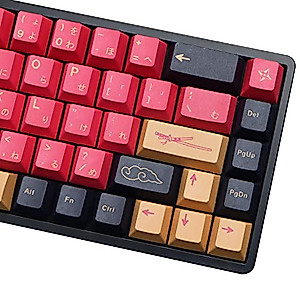 MOLGRIA Red Samurai Keycaps, 129 Set PBT KeyCaps for Gaming Keyboard, Cherry Profile Dye Sublimation Custom Keycaps with Puller for Gateron Kailh Cherry MX Switch 104/87/71/61 60 Percent Keyboard