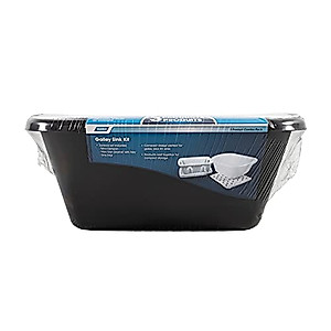 Camco 43518 Black Sink Kit with Dish Drainer, Dish Pan and Sink Mat