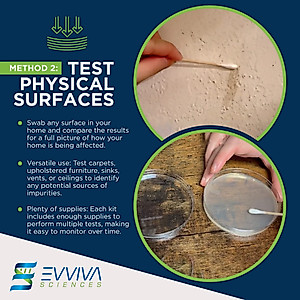 Evviva Sciences Mold Test Kit for Home - 5 Simple Detection Tests w/Optional Lab Analysis (Extra Fee), Test HVAC System, Home Surfaces, & Indoor Air Quality - Downloadable Mold Information Guide