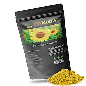Go Nutra - Bee Pollen Powder, Pure Bee Pollen Powder, Bee Pollen Supplement for Humans, Dogs, Bearded Dragon, and More, Non-GMO, Gluten-Free, Vegan, 8 oz