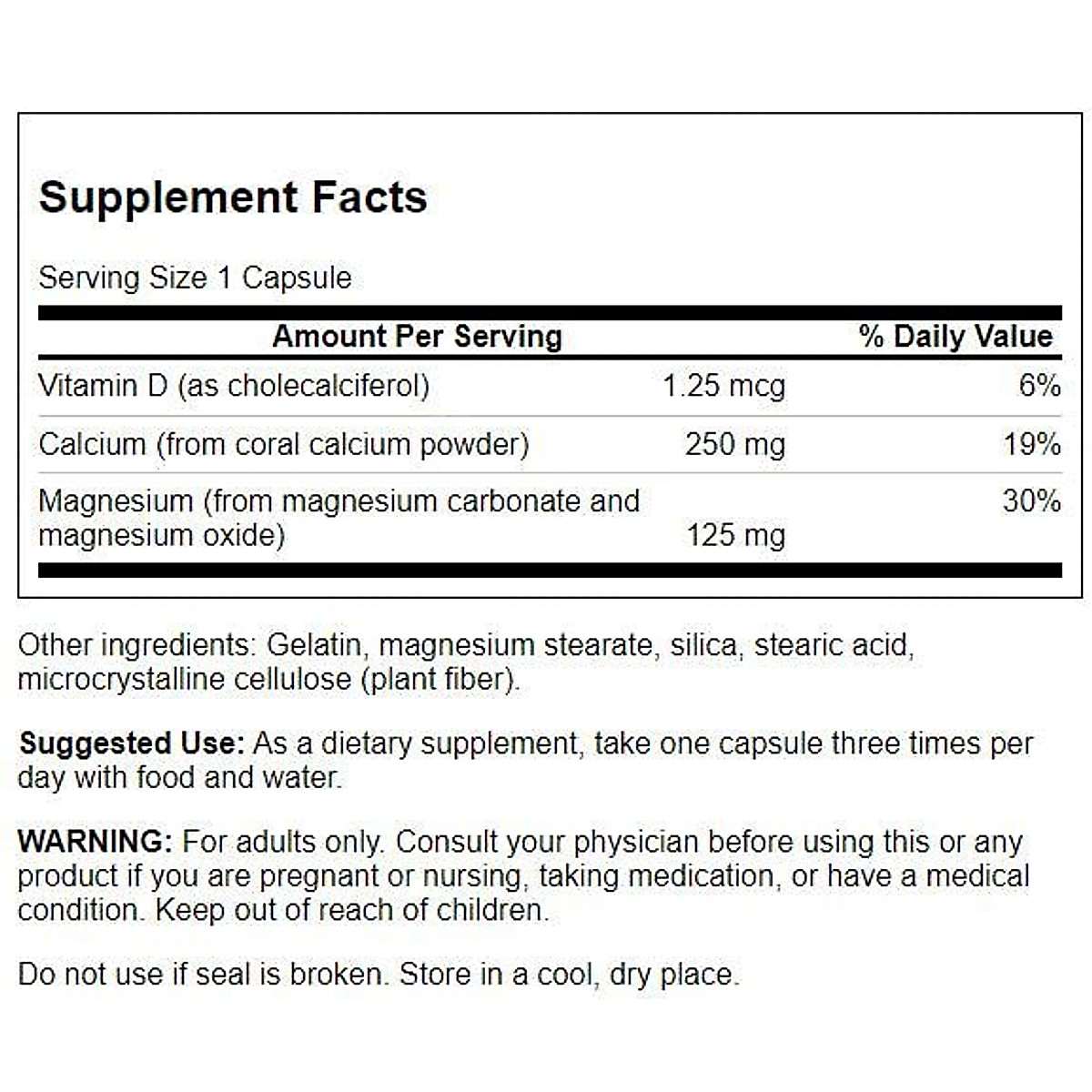 Swanson Coral Calcium Complex 180 Capsules (2 Pack)