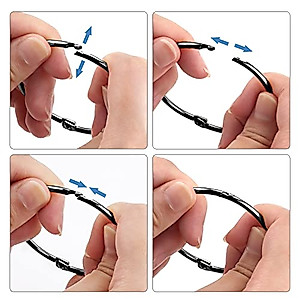 Black 24 Pack, MOVNO Shower Curtain Rings, Rustproof Decorative Shower Curtain Hooks Metal Round Shower Ring Hooks for Bathroom Shower Rod