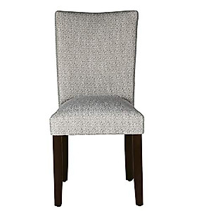 HomePop Parsons Classic Upholstered Accent Dining Chair, Single Pack, Light Grey