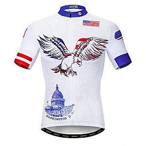 USA Cycling Jerseys Men, USA Flags Bicycle Shirts Summer Riding Tops Quick Dry Bicycle Jersey S-3XL
