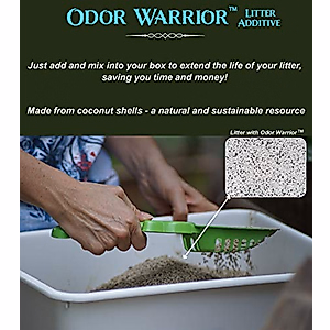 Sapphire Labs Odor Warrior Cat Litter Deodorizer | Cat Litter Odor Control with Ultra Absorbing Activated Charcoal | Extend The Life of Your Kitty Litter with a Truly Fragrance Free Litter Solution