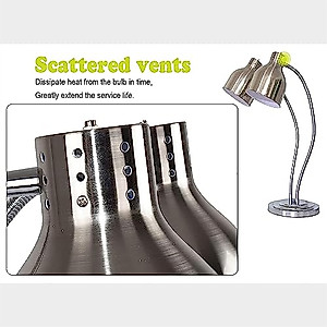 Food Heat Lamp Freestanding, Commercial Food Heat Lamp, Food Warmer Metal Chandelier Portable Electric Food Warmer for Restaurant Buffet Family Dinner Kitchen (Color : Silver)