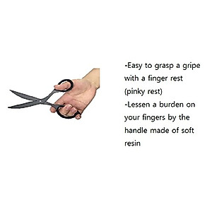 NAKABAYASHI Stationery Hikigiri Slim Scissors for Delicate Cutting (Dark Gray)