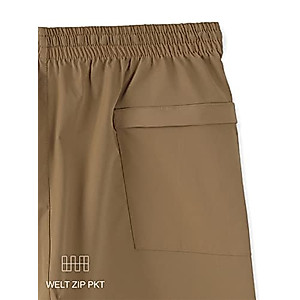 HETHCODE Men's Athletic Quick Dry Slim Fit 4 Way Stretch Zip Pockets Gym Hiking Active Shorts Blue Charcoal XXL