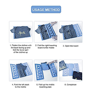 Clothing Folding Board Folding Boards Quality Baby Magic Clothes Folder T Shirts Jumpers Organizer Fold Save Time Quick Clothes Folding Board Clothes Holder (Blue)