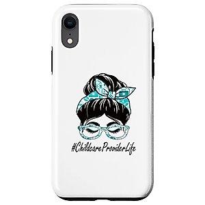 iPhone XR Childcare Provider Messy Bun Bleached World Health Day Case